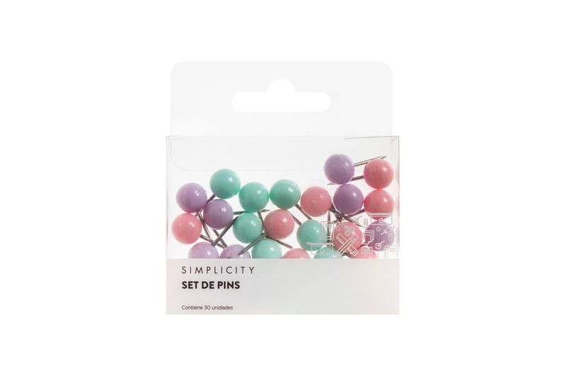 Set Simplicity Pins de Colores x 30 un - Farmacity Uruguay