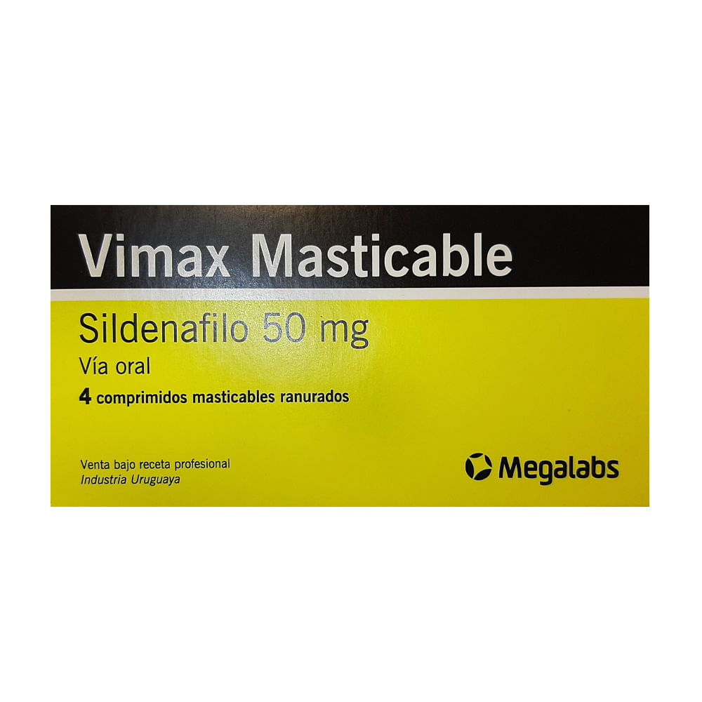Vimax Masticable x 50 mg 4 Comprimidos - Farmacity Uruguay
