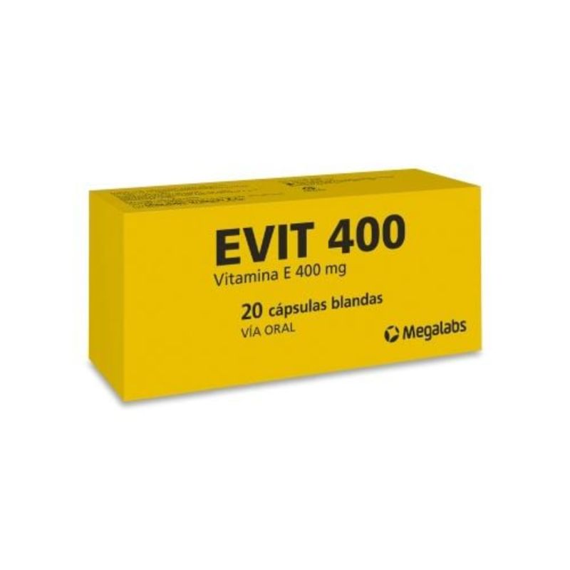 Evit Vitamina E 400 mg x 20 Cap - Farmacity Uruguay